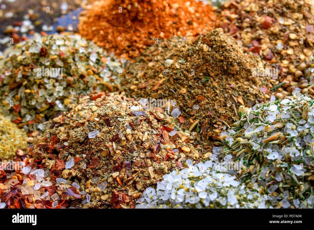 mixed flavoured salts Stock Photo - Alamy