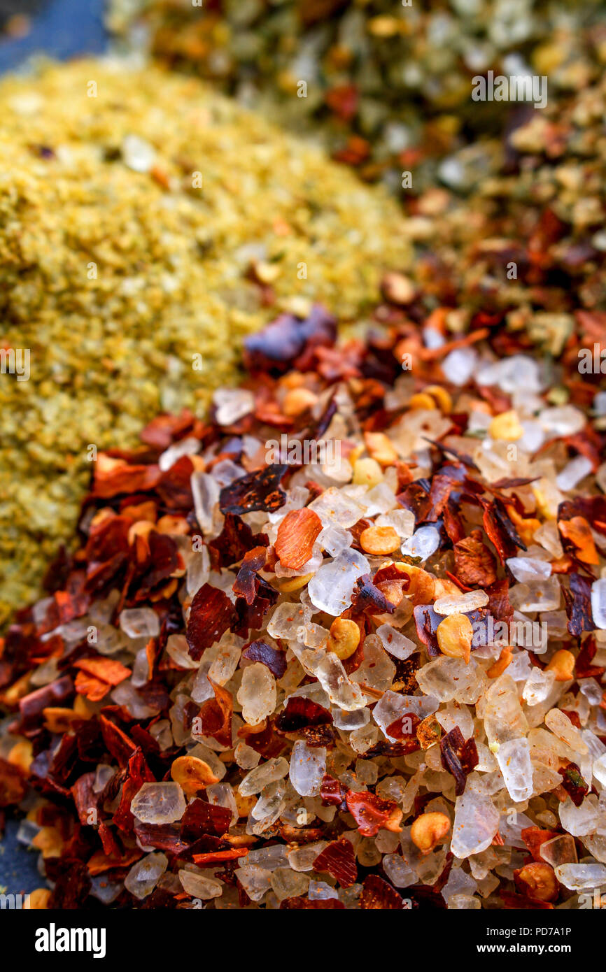 mixed flavoured salts Stock Photo - Alamy