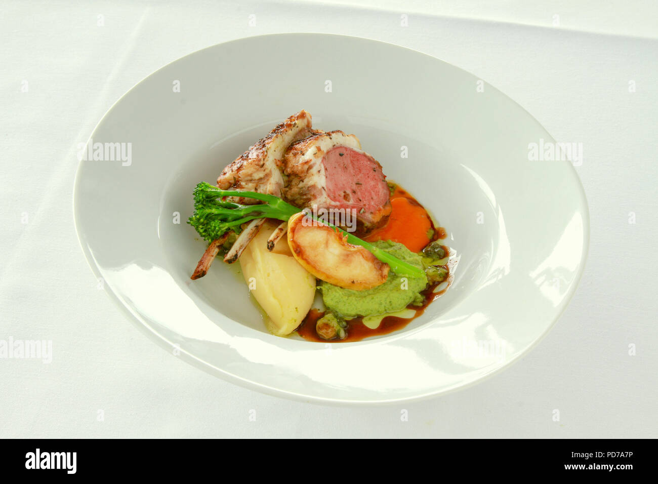 plated lamb main meal Stock Photo - Alamy