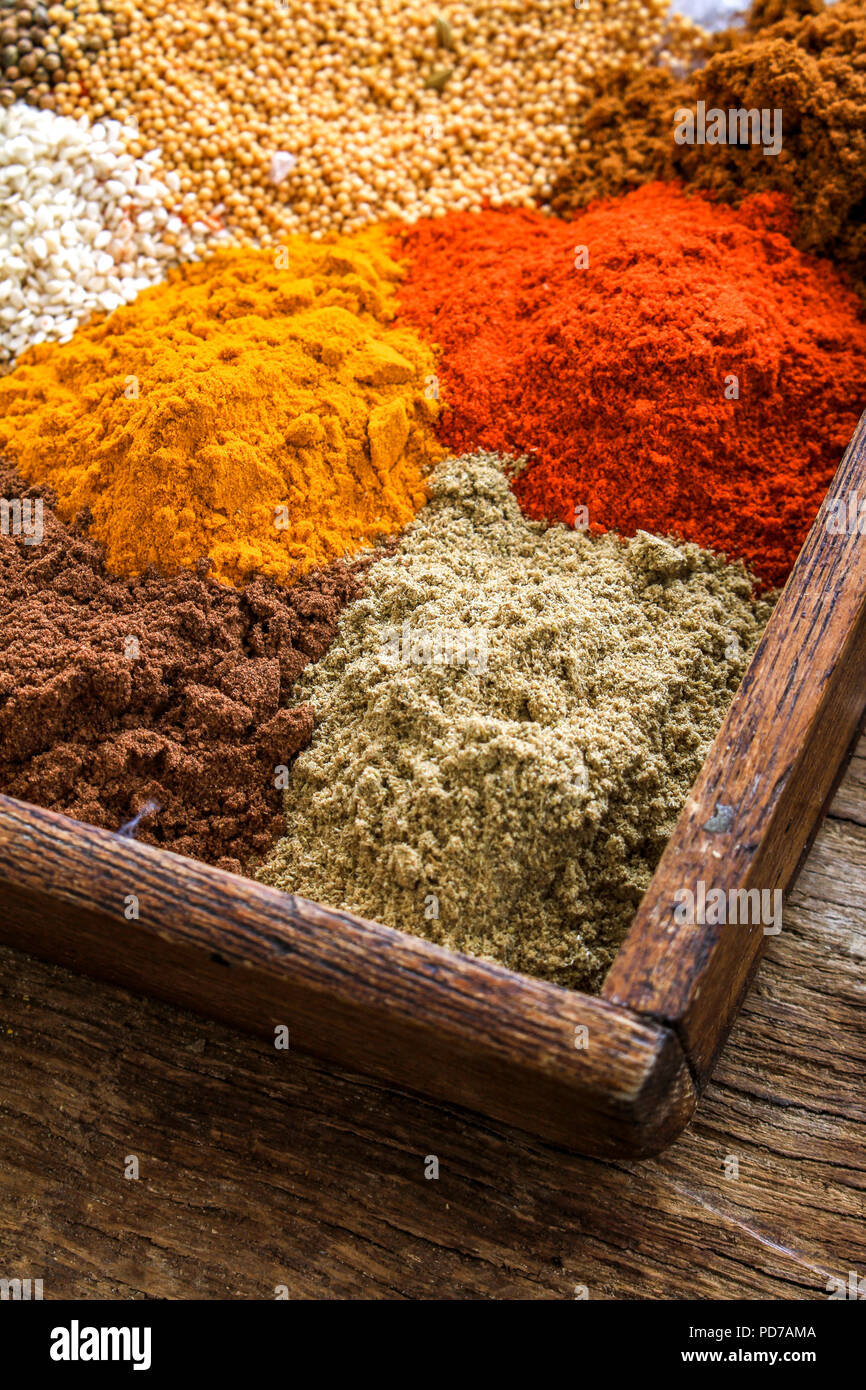 fresh dried spices Stock Photo - Alamy