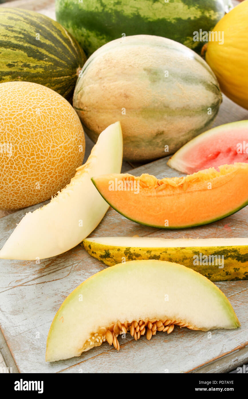preparing fresh melon Stock Photo - Alamy