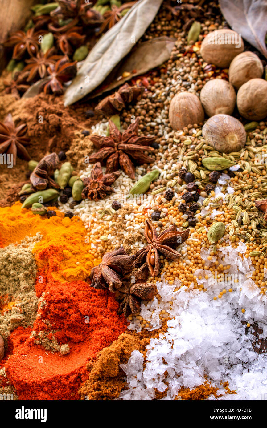 fresh dried spices Stock Photo - Alamy