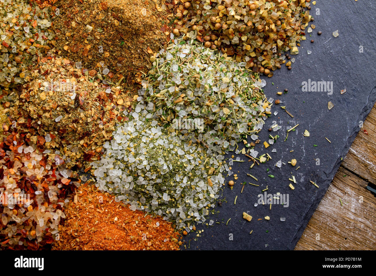 mixed flavoured salts Stock Photo - Alamy