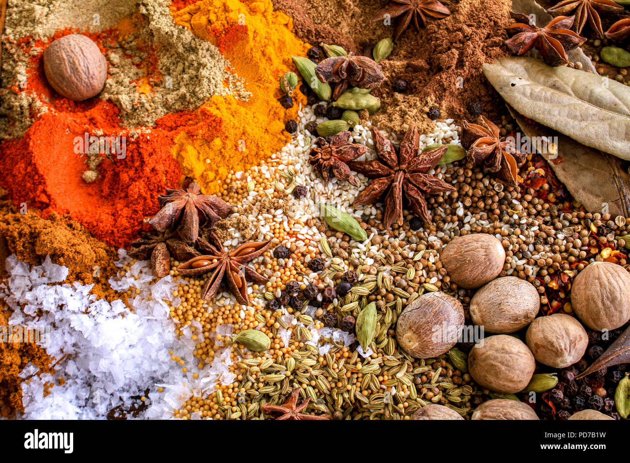 fresh dried spices Stock Photo - Alamy