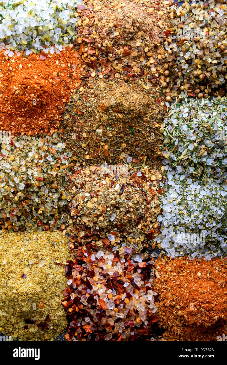 mixed flavoured salts Stock Photo - Alamy