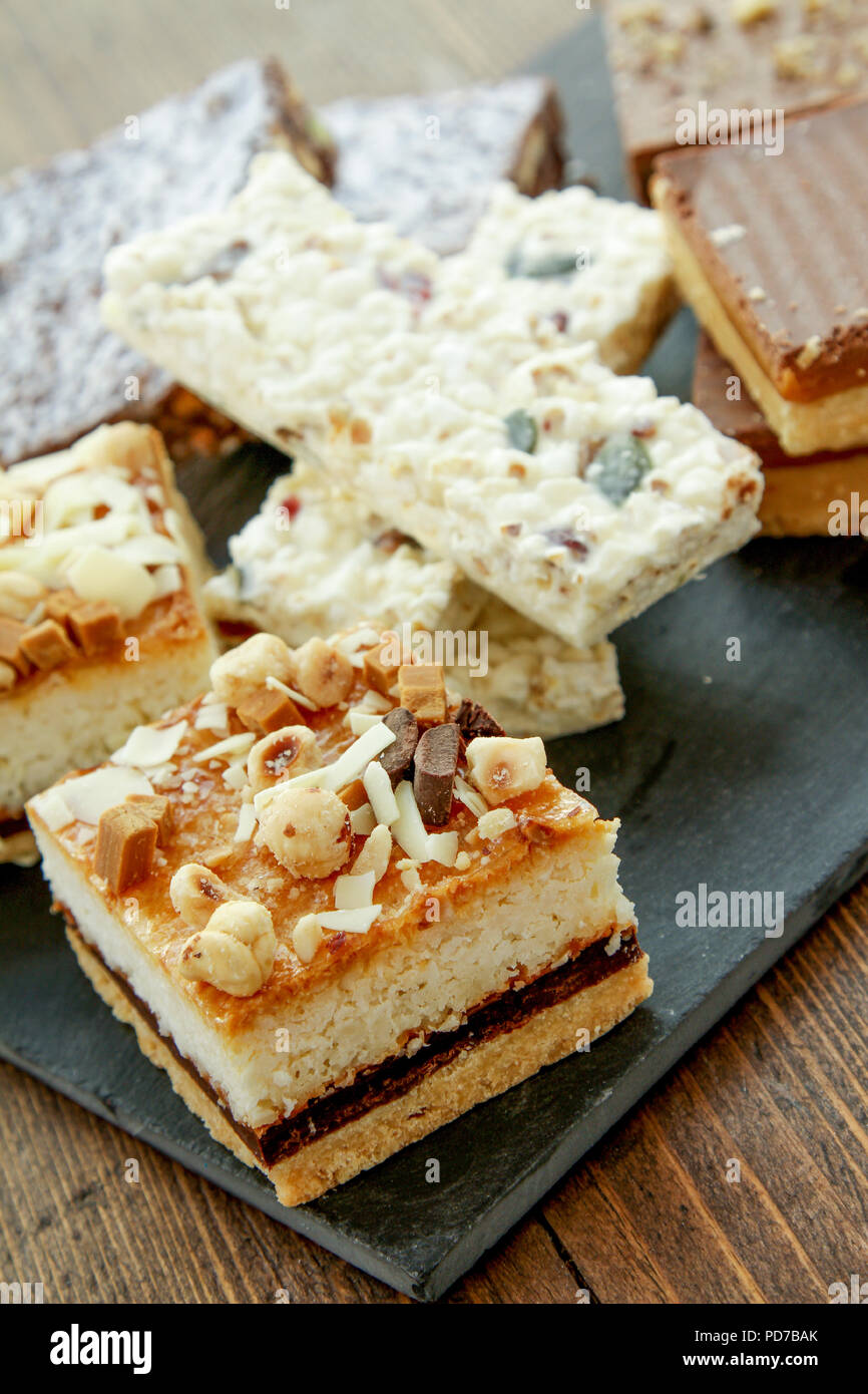 sweet tray bake selection Stock Photo - Alamy