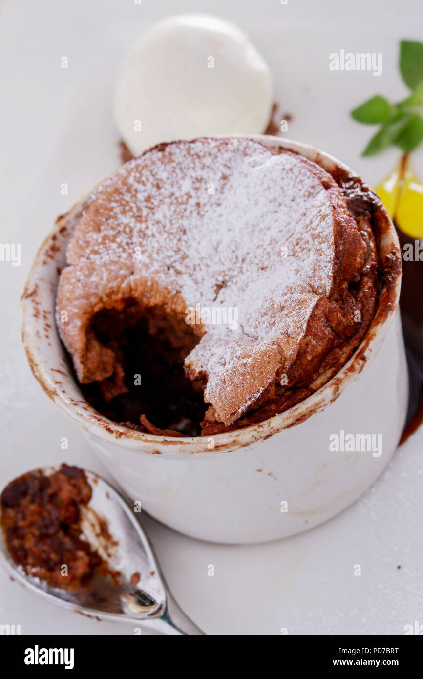 chocolate souffle dessert Stock Photo - Alamy