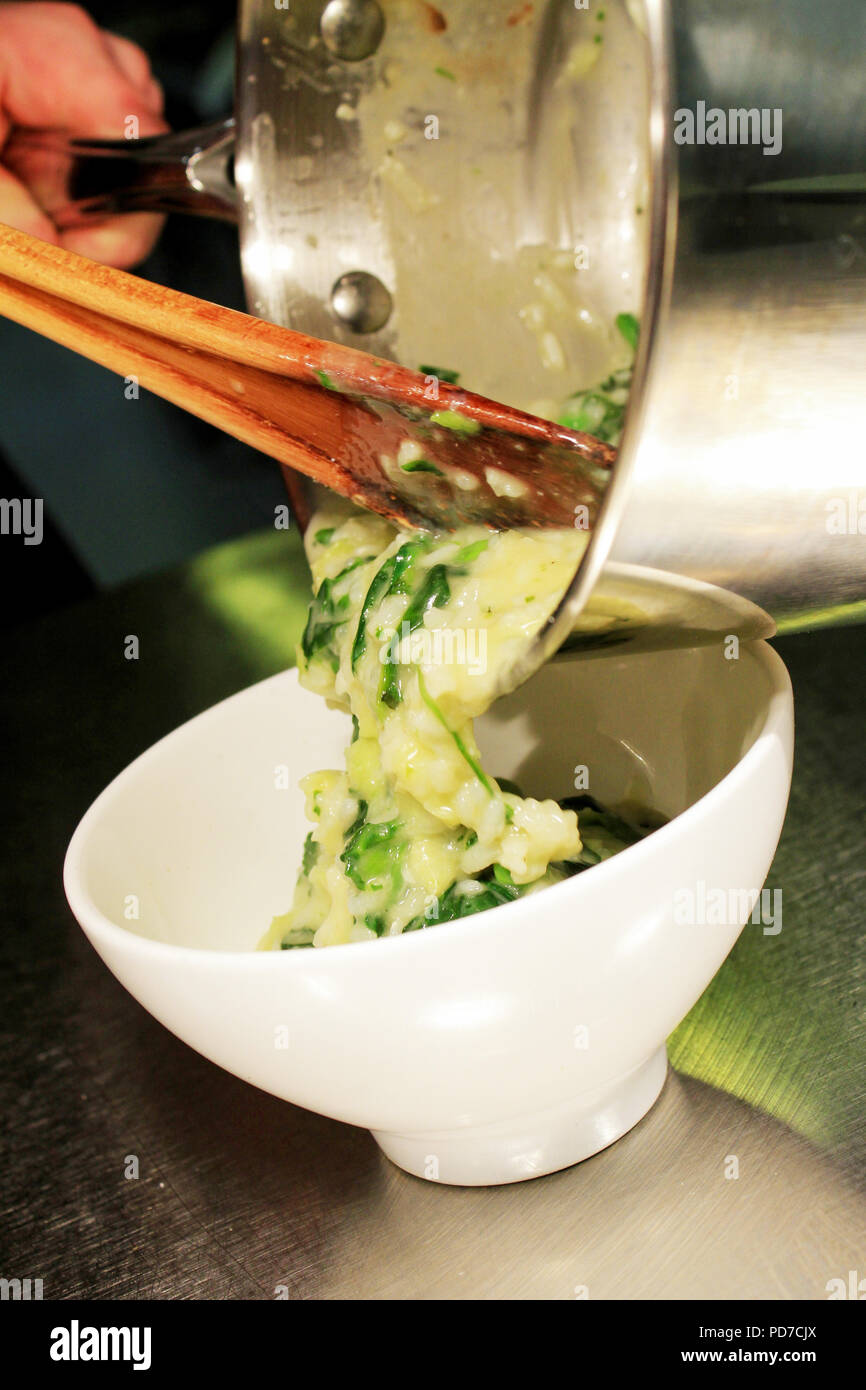 chef making risotto Stock Photo - Alamy