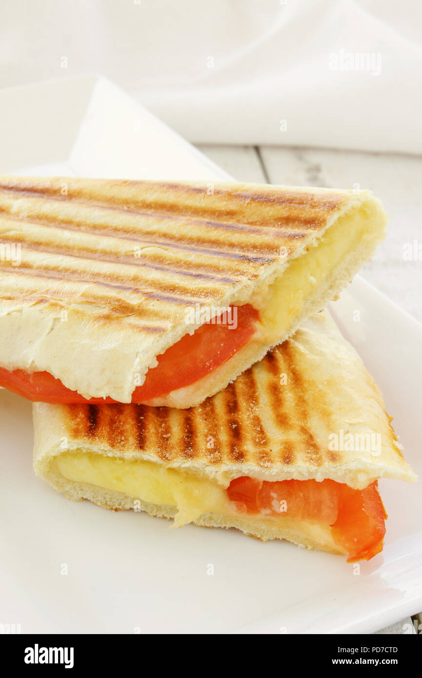 cheese and tomato panini Stock Photo - Alamy