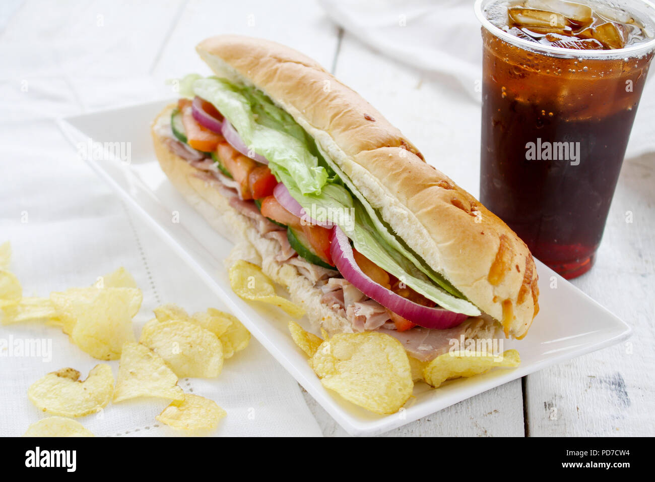 fresh made sub sandwich Stock Photo - Alamy