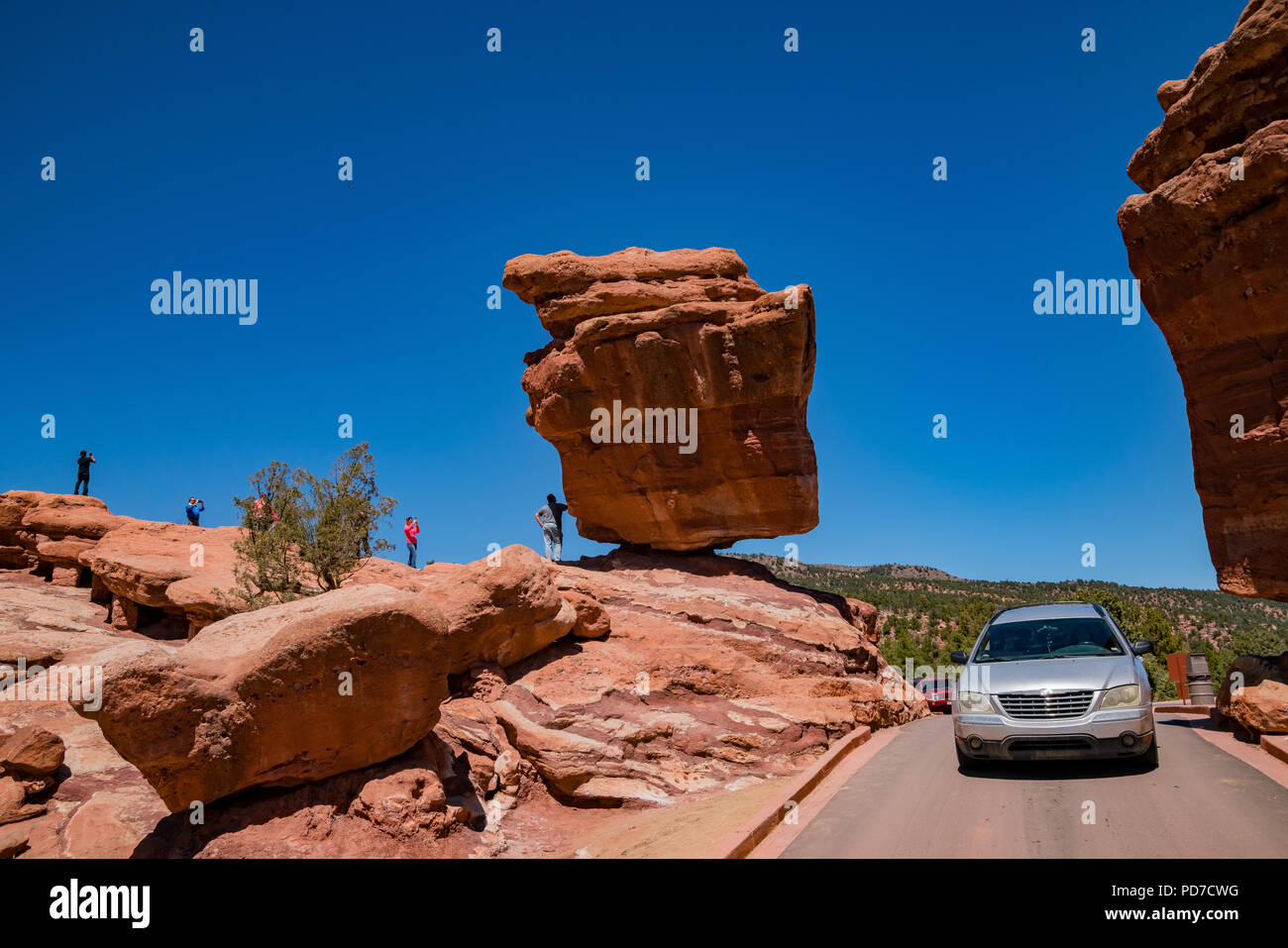 Manitou Springs, MAY 4: Balanced Rock of the famous Garden of the Gods ...