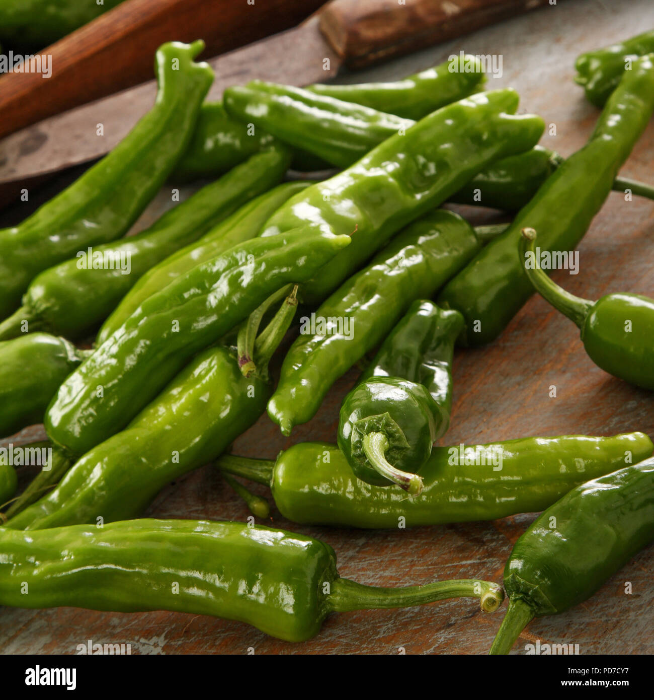 fresh green chillies Stock Photo - Alamy
