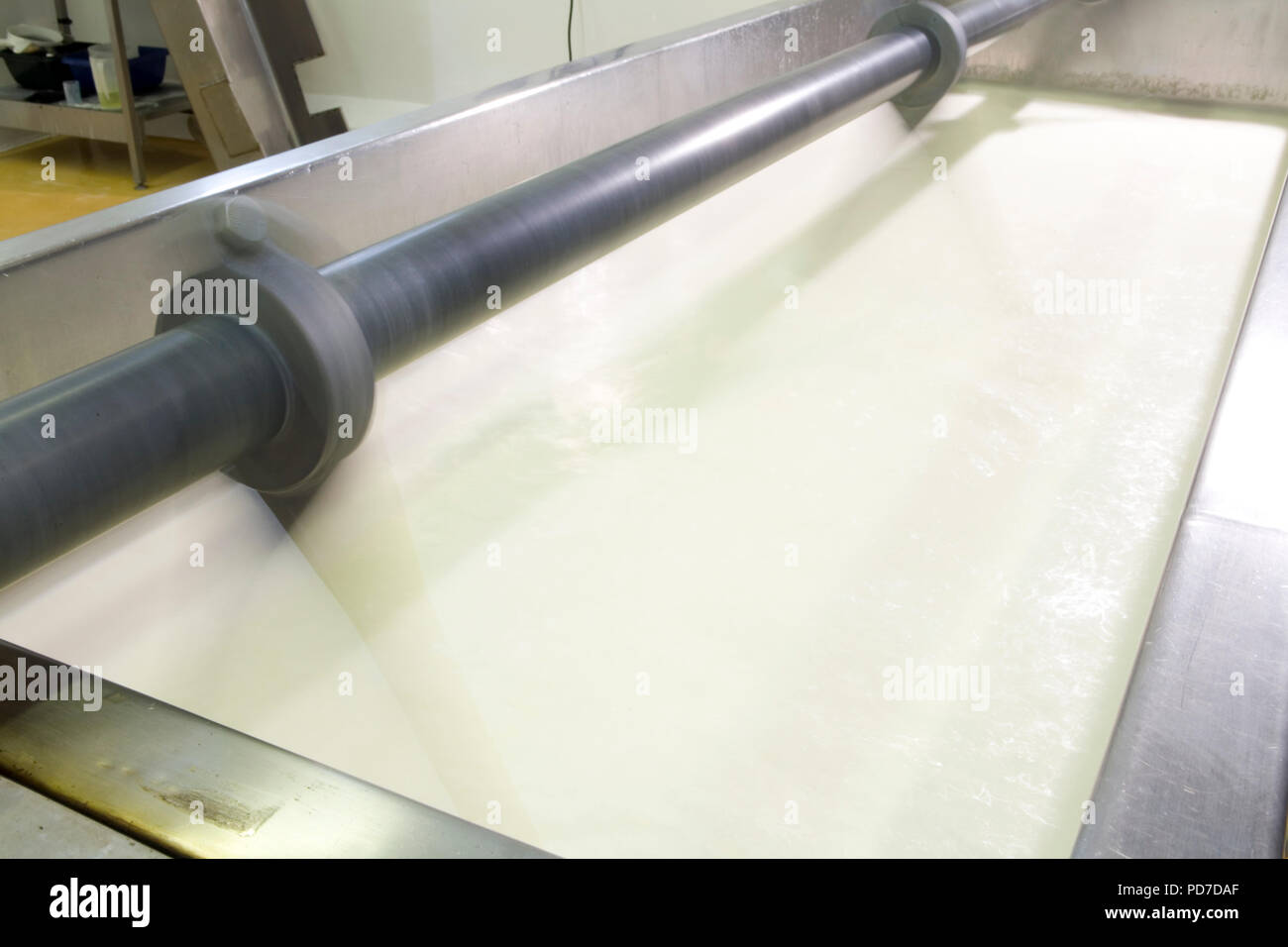 Cheddar cheese production Stock Photo - Alamy