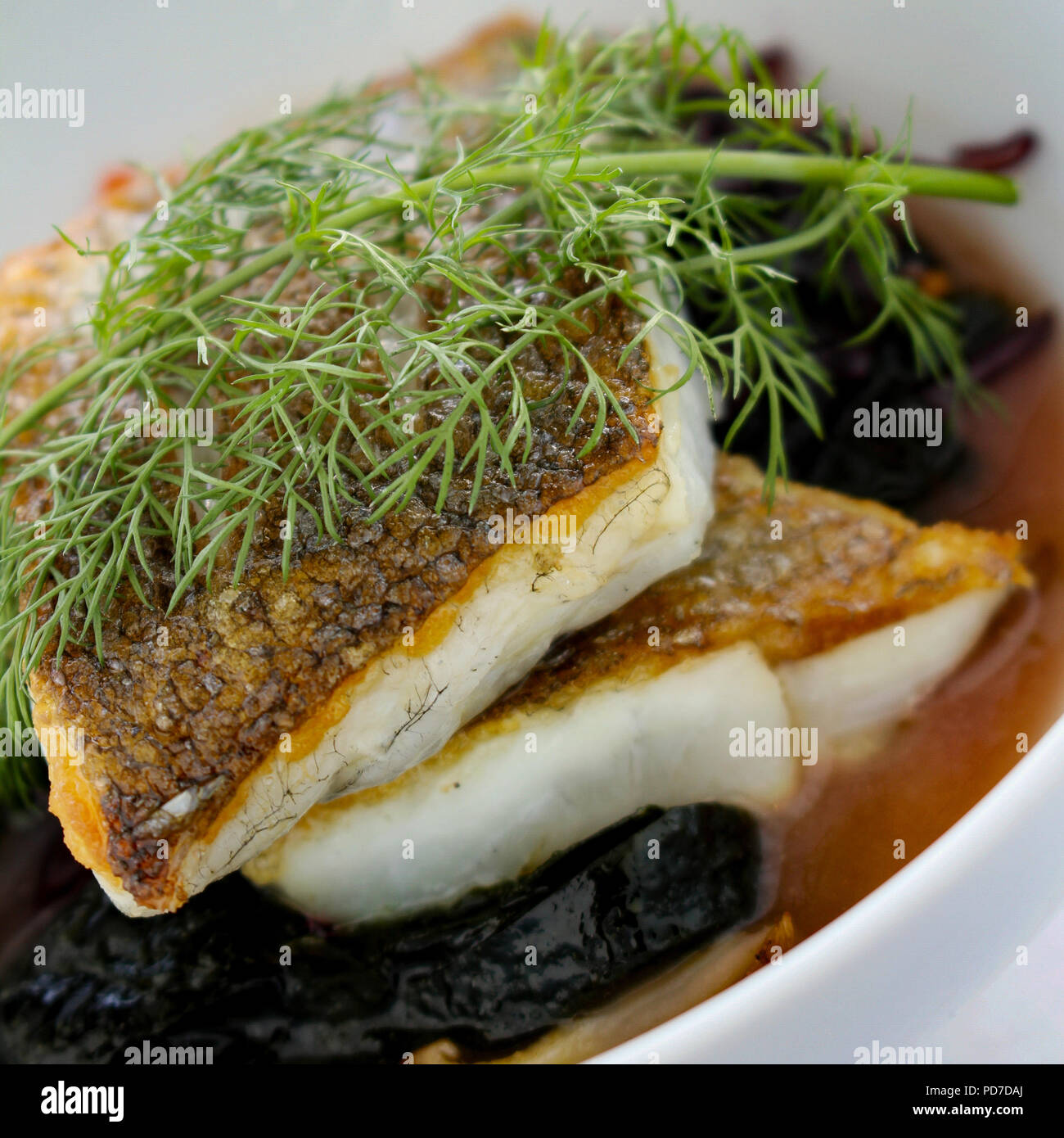 plated fish meal Stock Photo - Alamy
