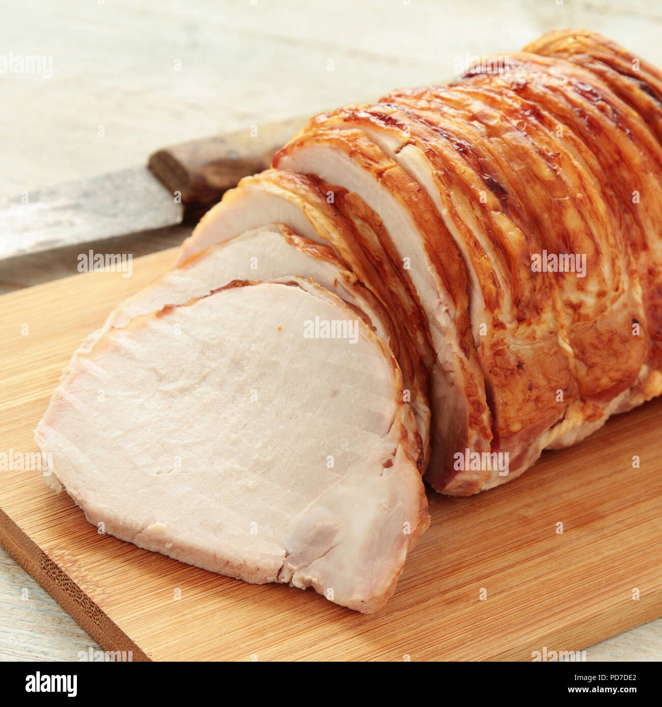 cooked roast pork joint Stock Photo - Alamy