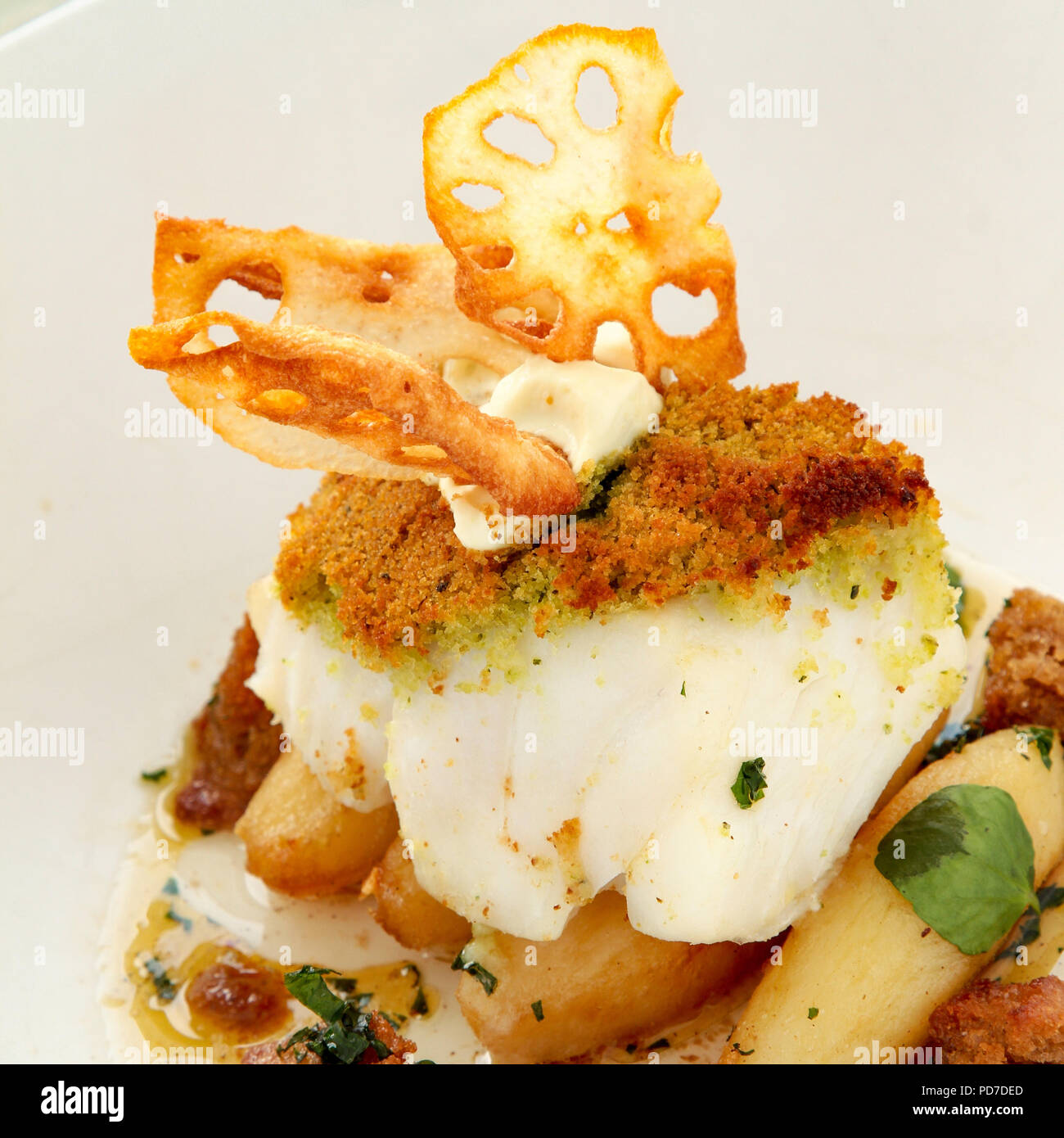 Plated cod loin meal hi-res stock photography and images - Alamy