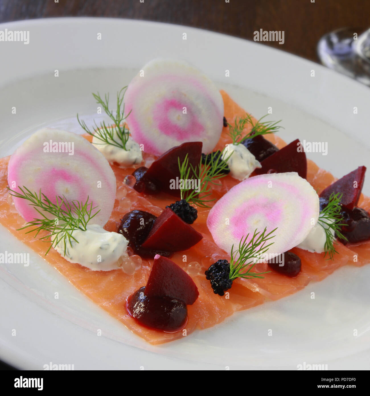smoked salmon appetizer starter Stock Photo - Alamy