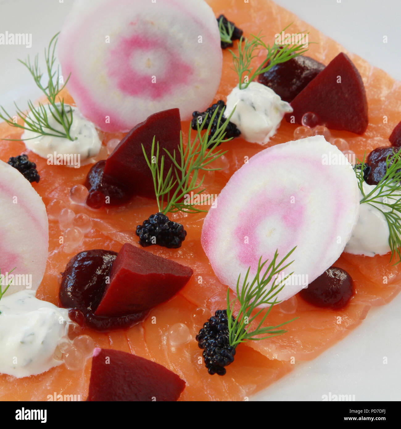 smoked salmon appetizer starter Stock Photo - Alamy