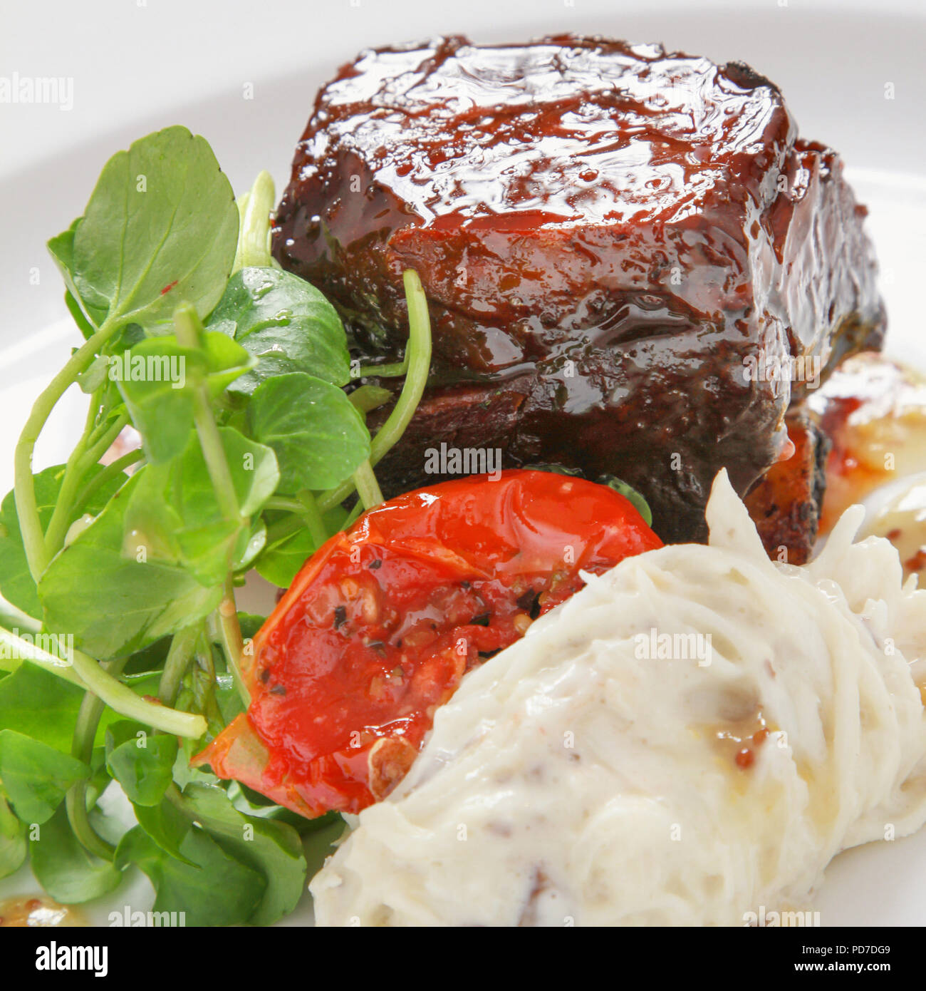 Beef rib plated meal hi-res stock photography and images - Alamy