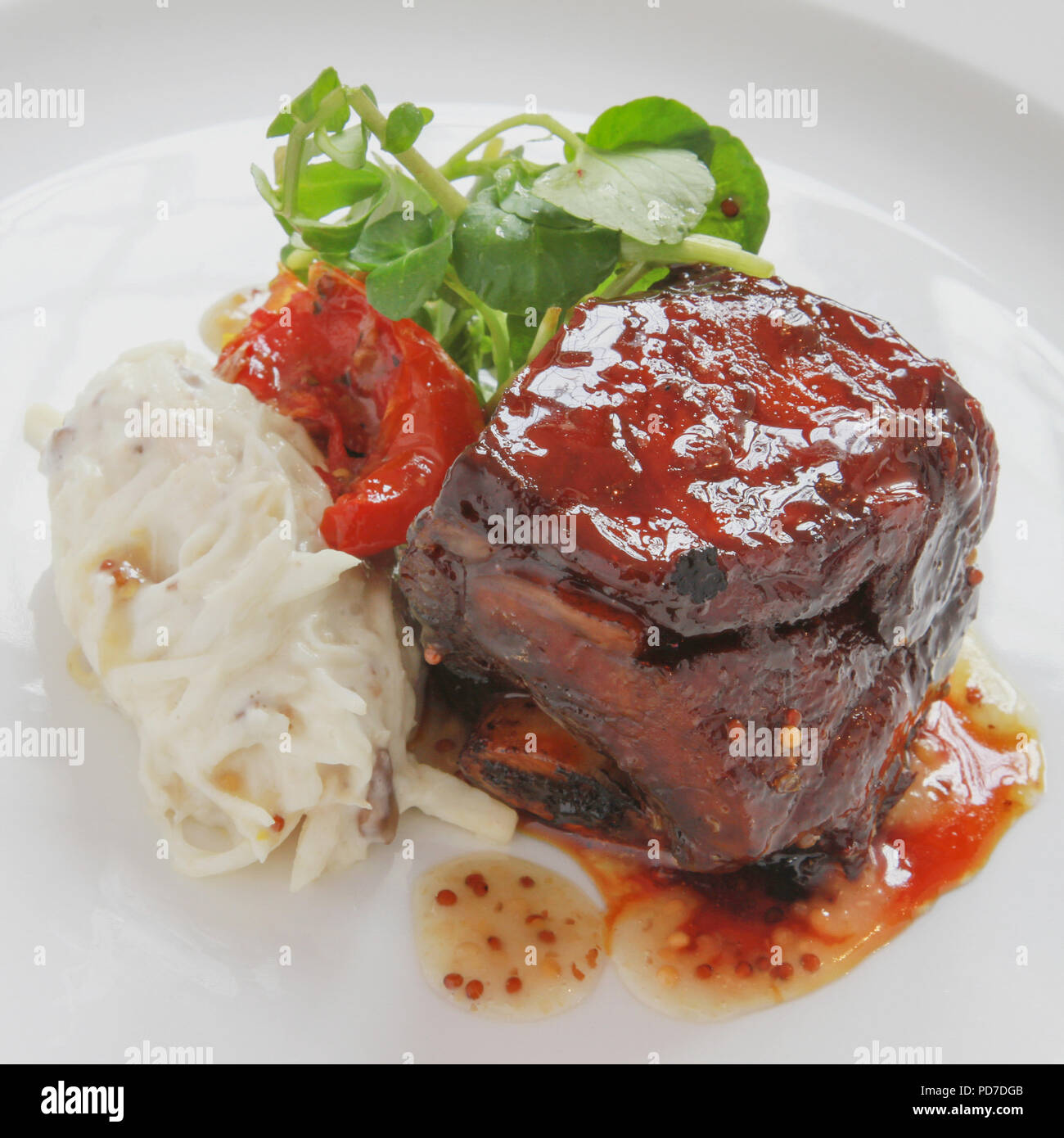 Beef rib plated meal hi-res stock photography and images - Alamy