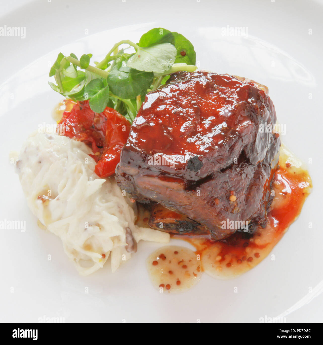 Beef rib plated meal hi-res stock photography and images - Alamy