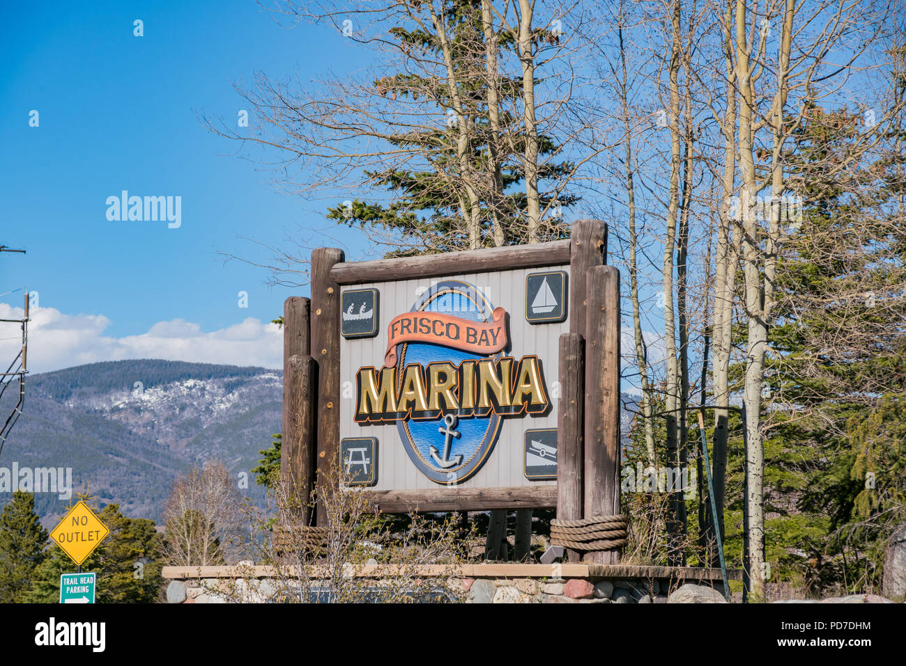 Frisco, MAY 4: Entrance sign of Frisco Bay Marina on MAY 4, 2017 at ...