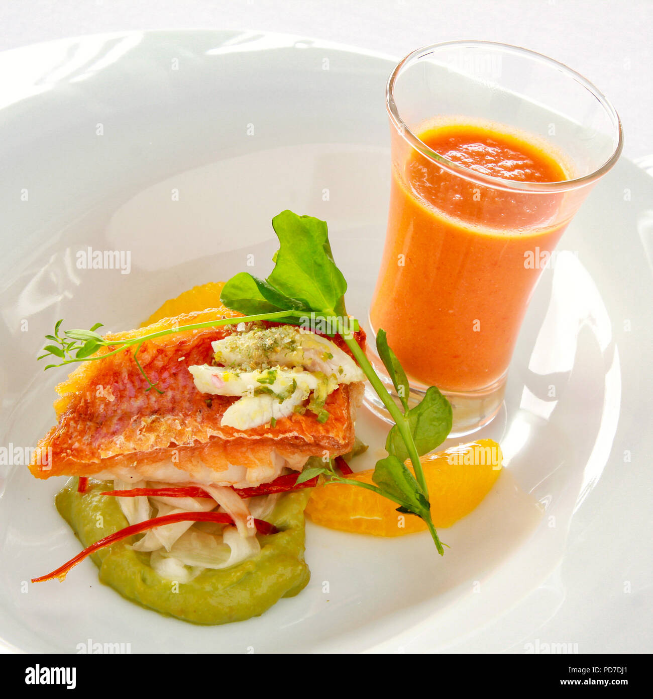 plated fish meal Stock Photo - Alamy