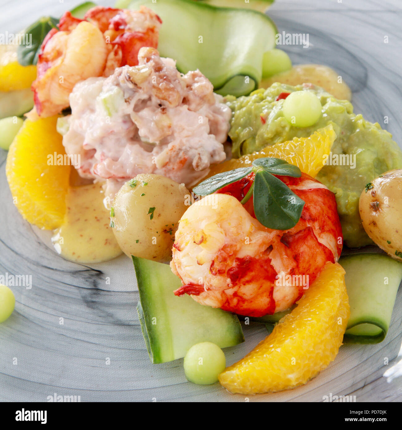 lobster seafood salad Stock Photo - Alamy