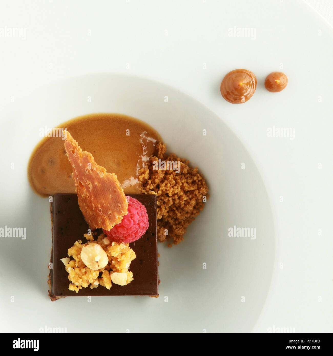plated chocolate dessert Stock Photo - Alamy