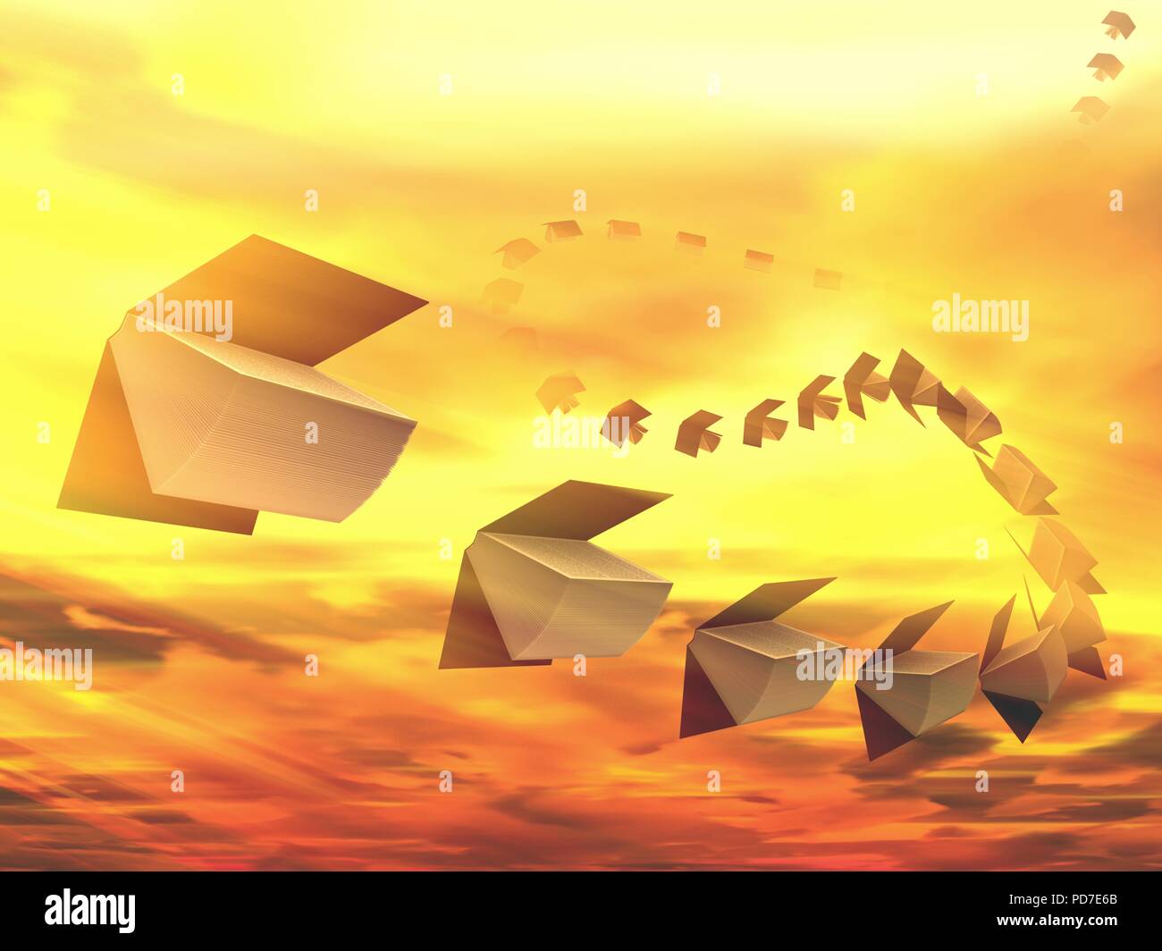 Books flying hi-res stock photography and images - Alamy