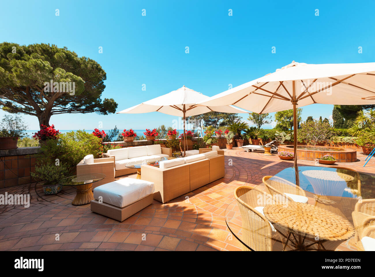Beautiful house exterior terrace hi-res stock photography and images ...