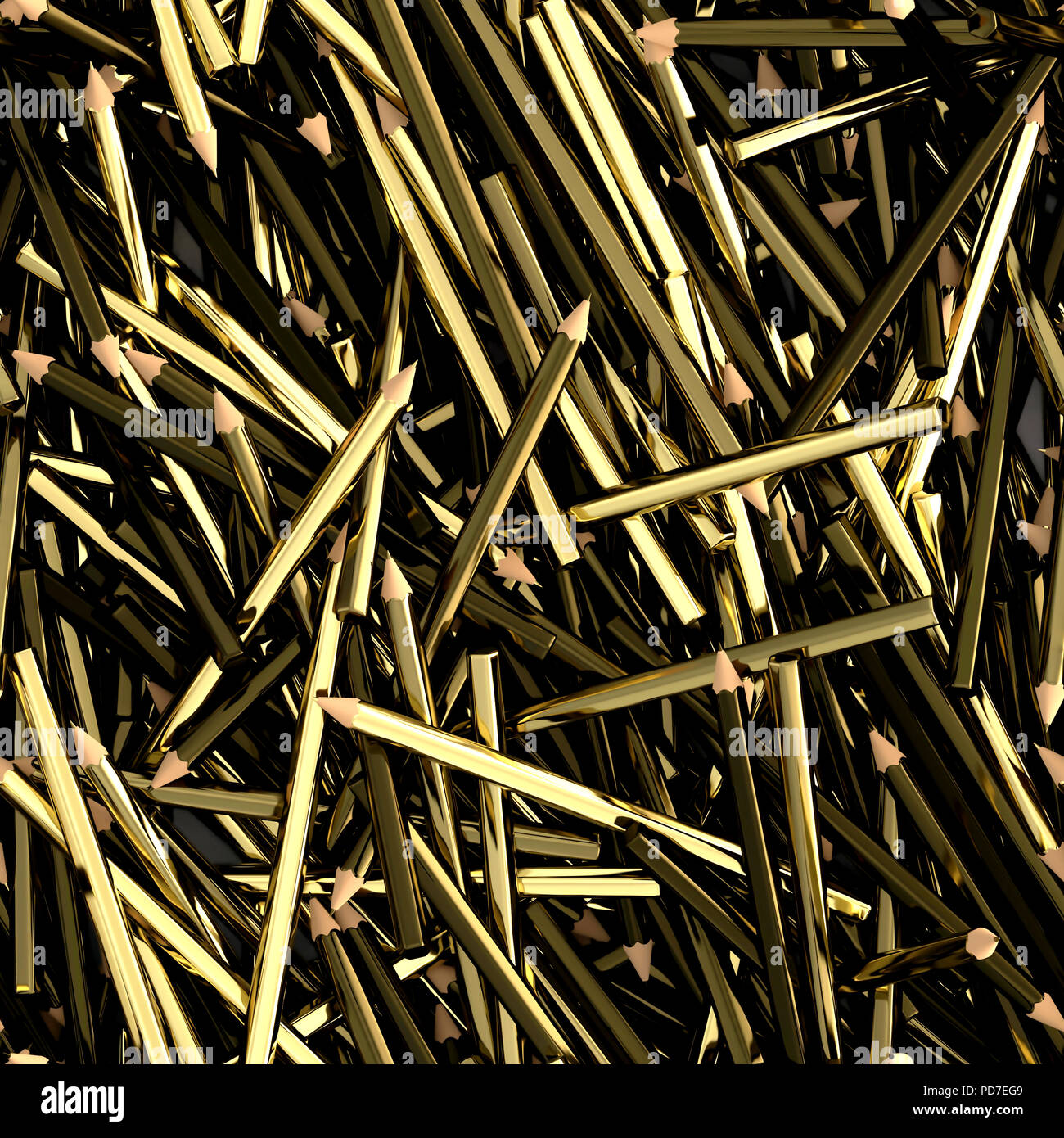 Seamless texture of golden wooden pencils Stock Photo - Alamy