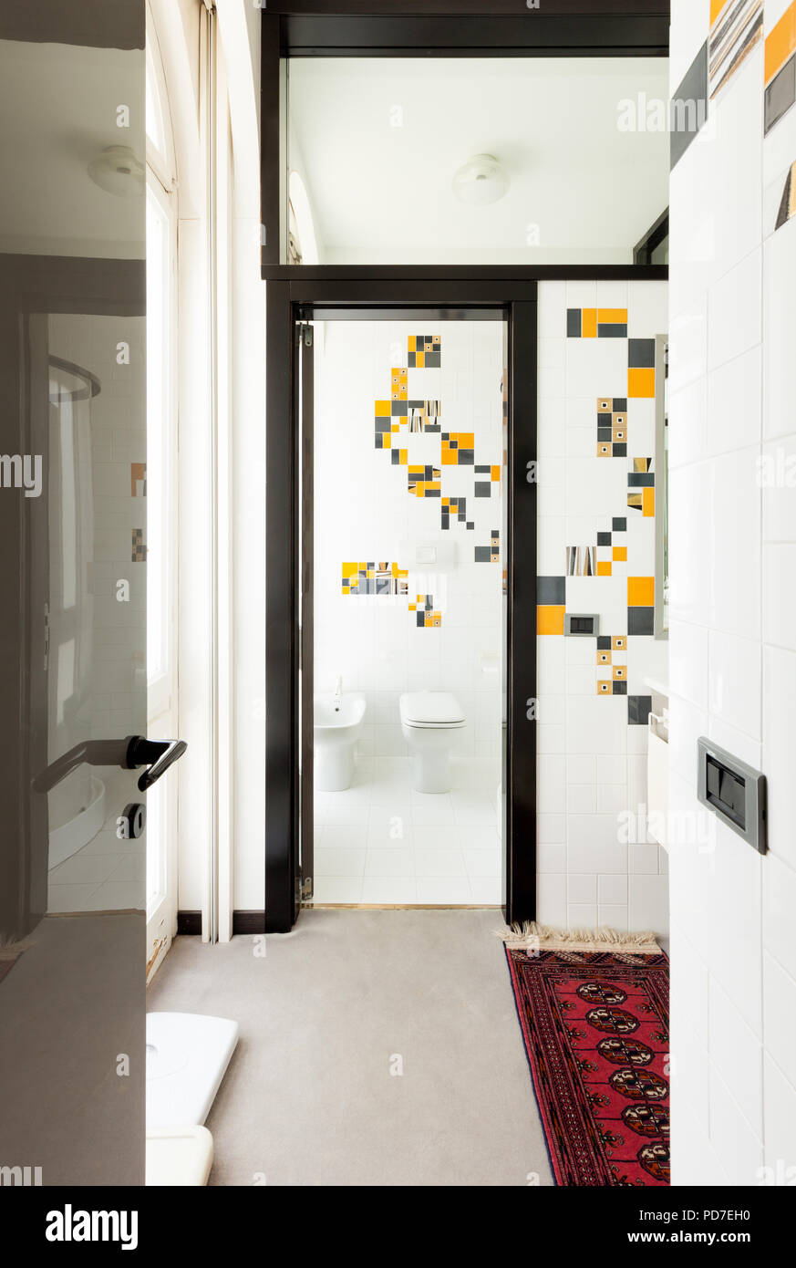 interior home, toilet view from passage Stock Photo - Alamy