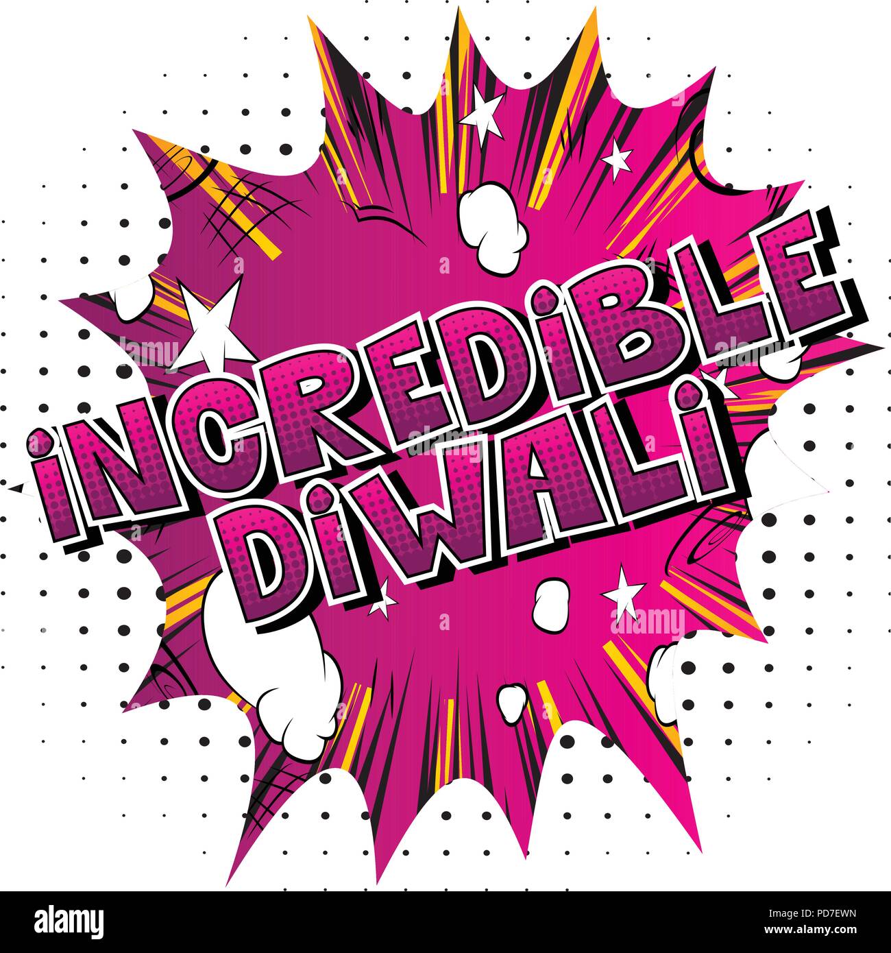 Incredible Diwali - Comic book style word on abstract background Stock ...