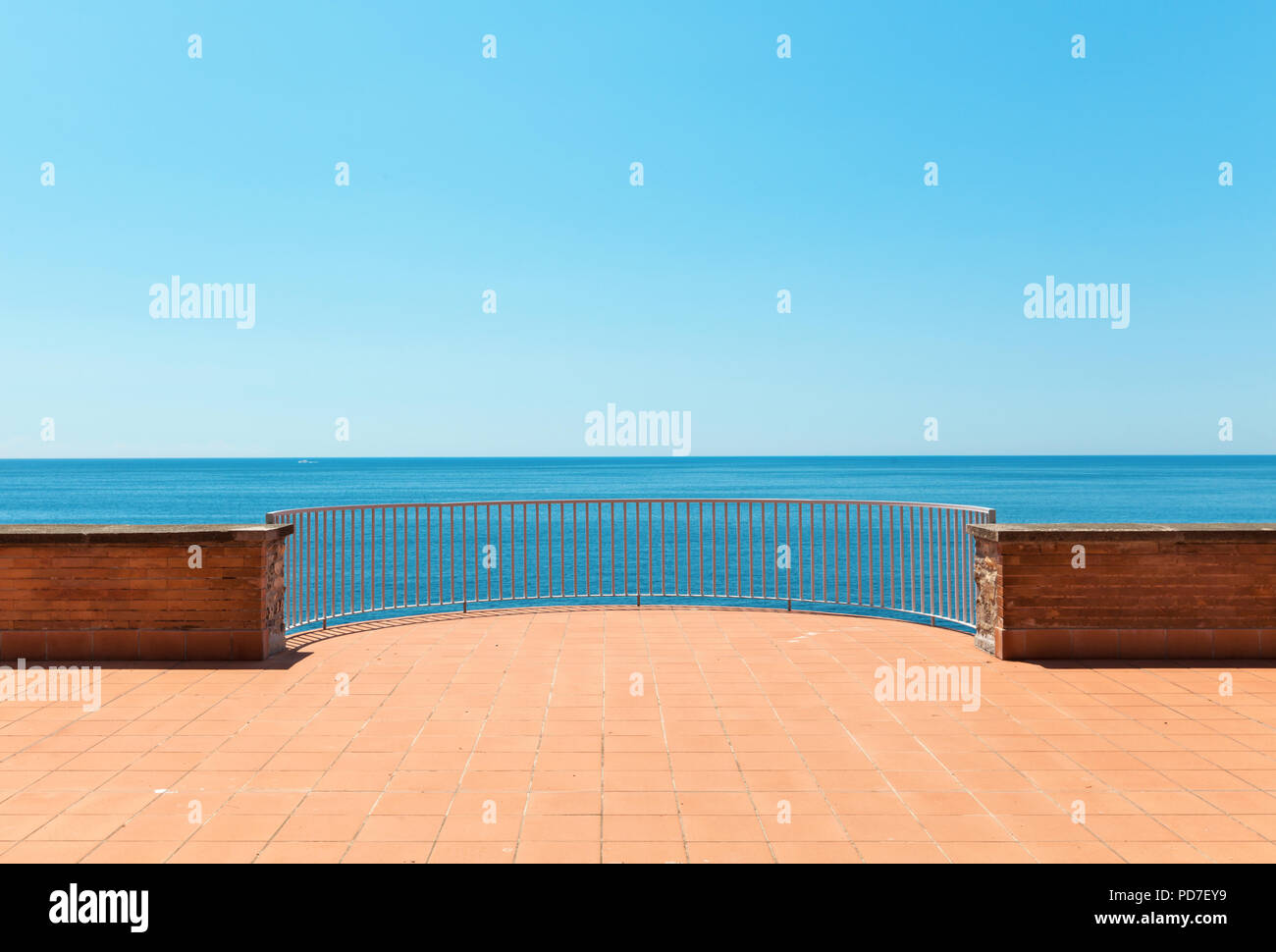 outside exterior with sea view from terrace Stock Photo - Alamy