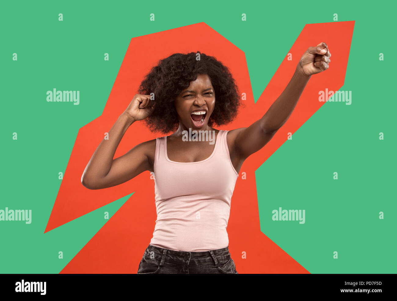I won. Winning success happy woman celebrating being a winner. Dynamic ...