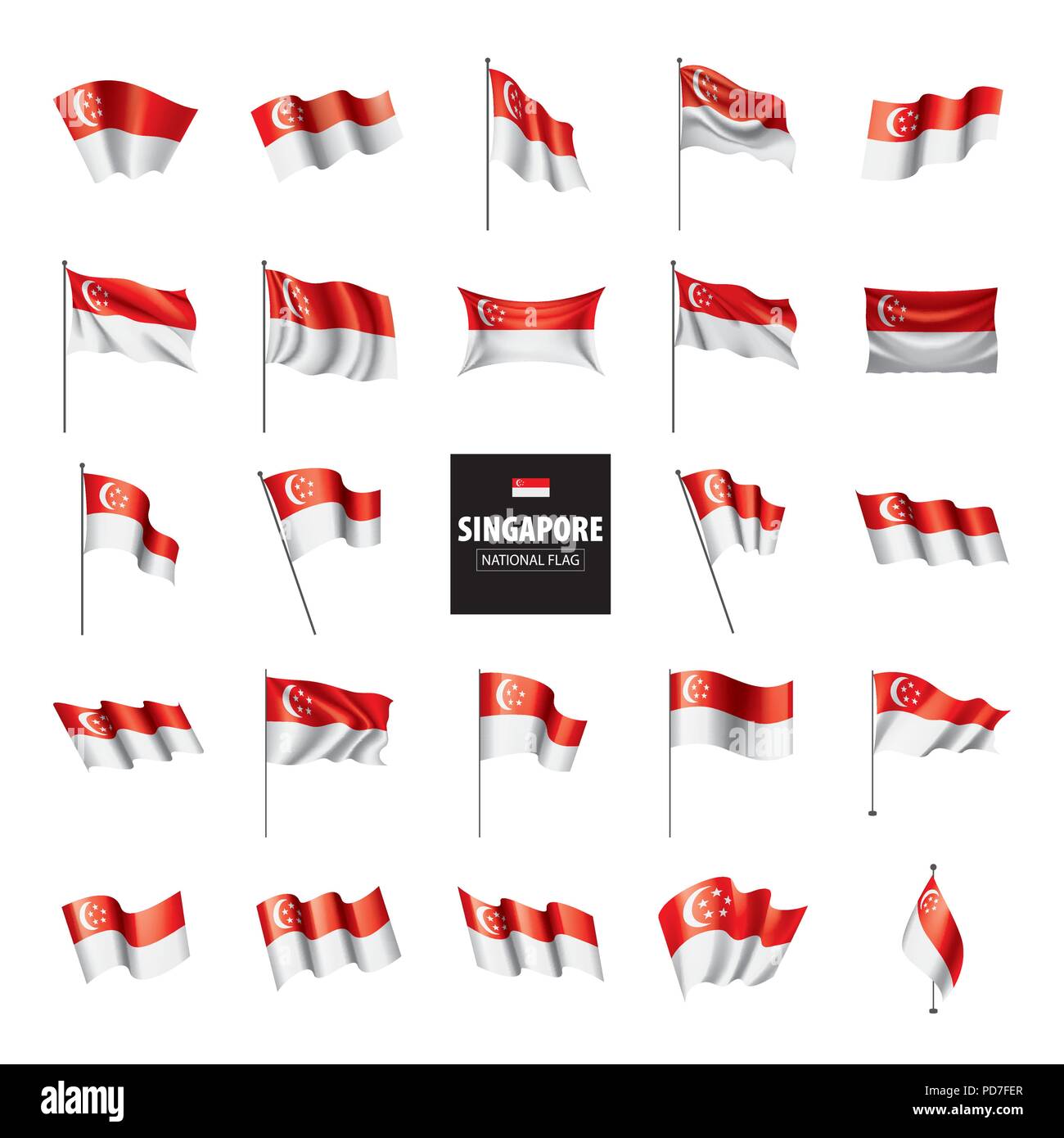 Singapore flag, vector illustration Stock Vector Image & Art - Alamy