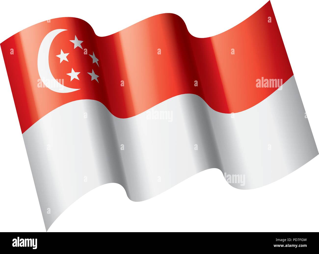 Singapore flag, vector illustration Stock Vector Image & Art - Alamy