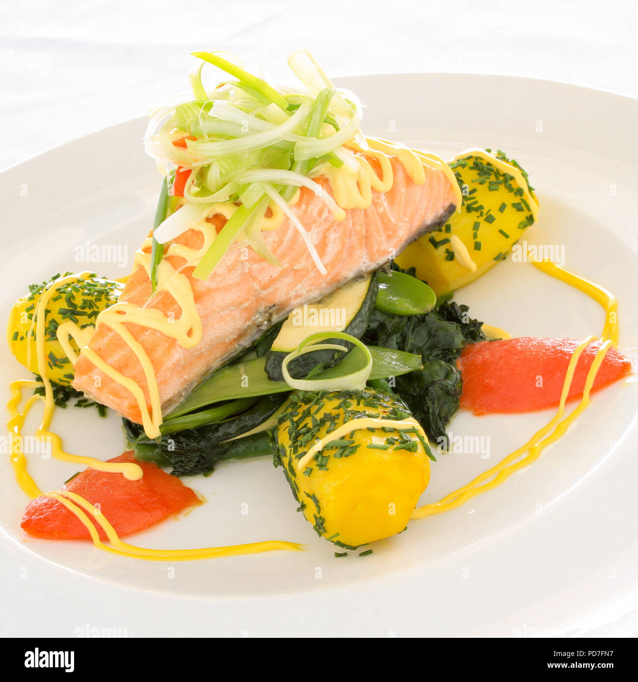 Plated salmon main hi-res stock photography and images - Alamy