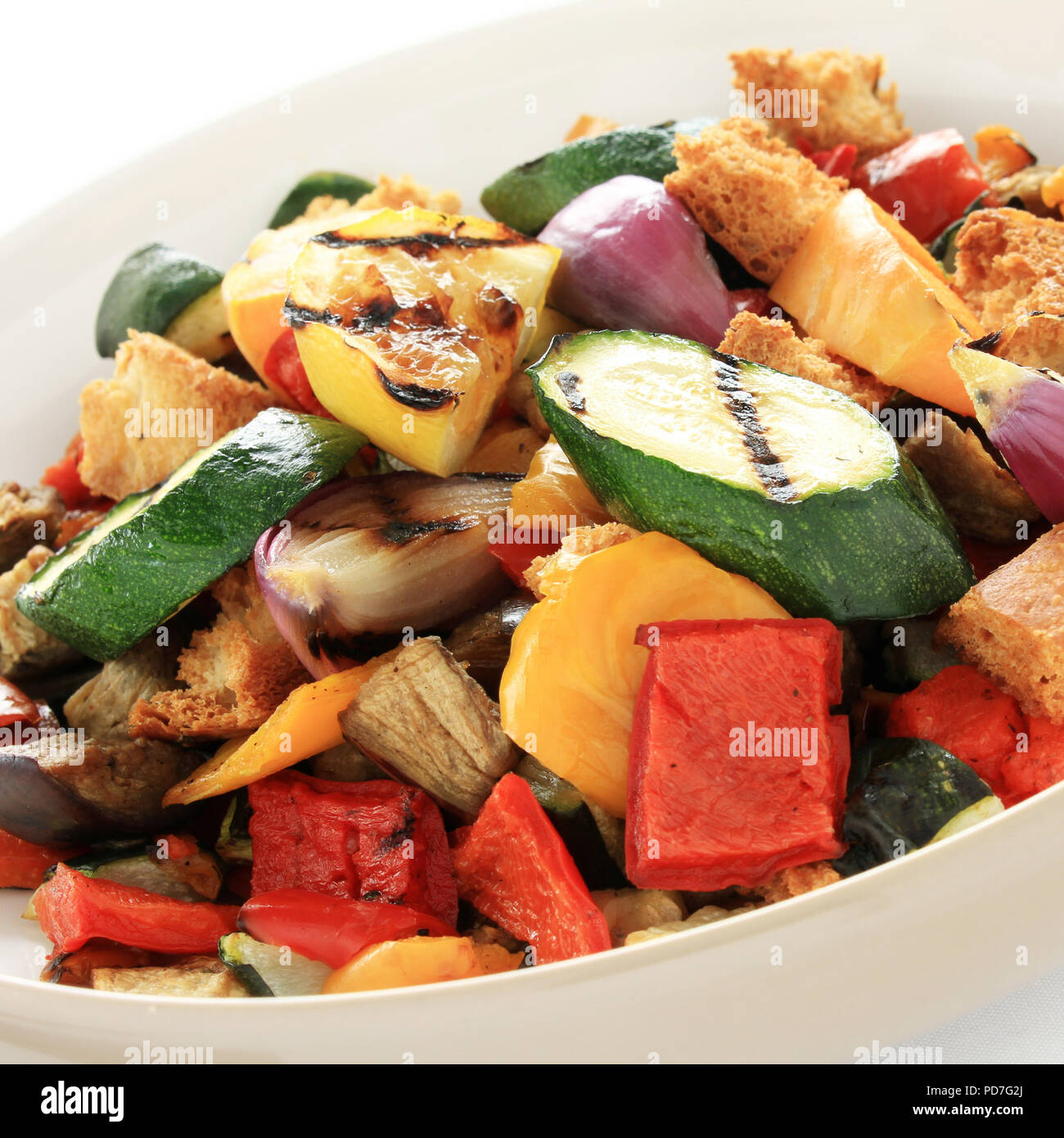 healthy char grilled vegetables plated meal Stock Photo - Alamy