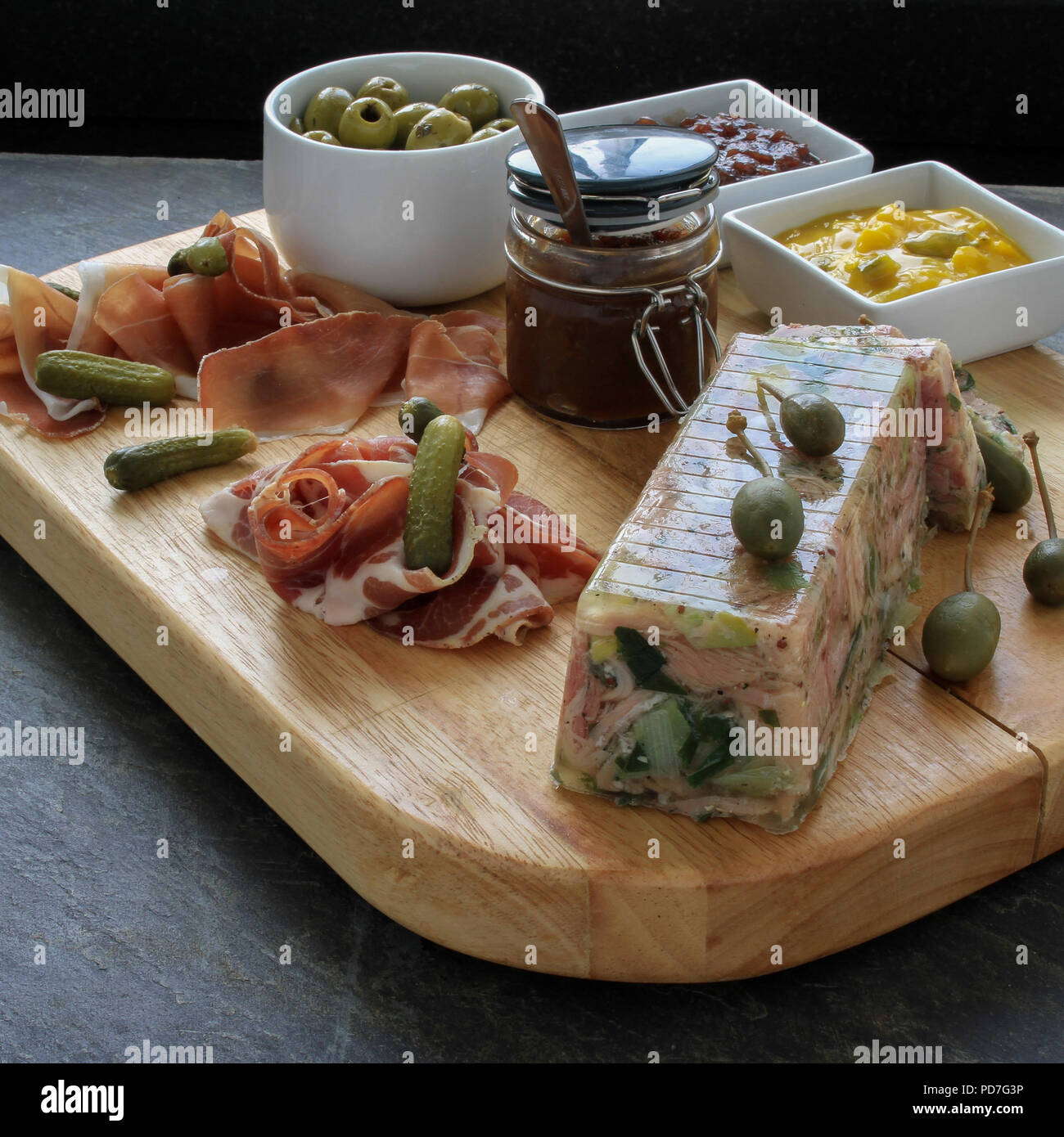 pork pate terrine appetizer Stock Photo - Alamy