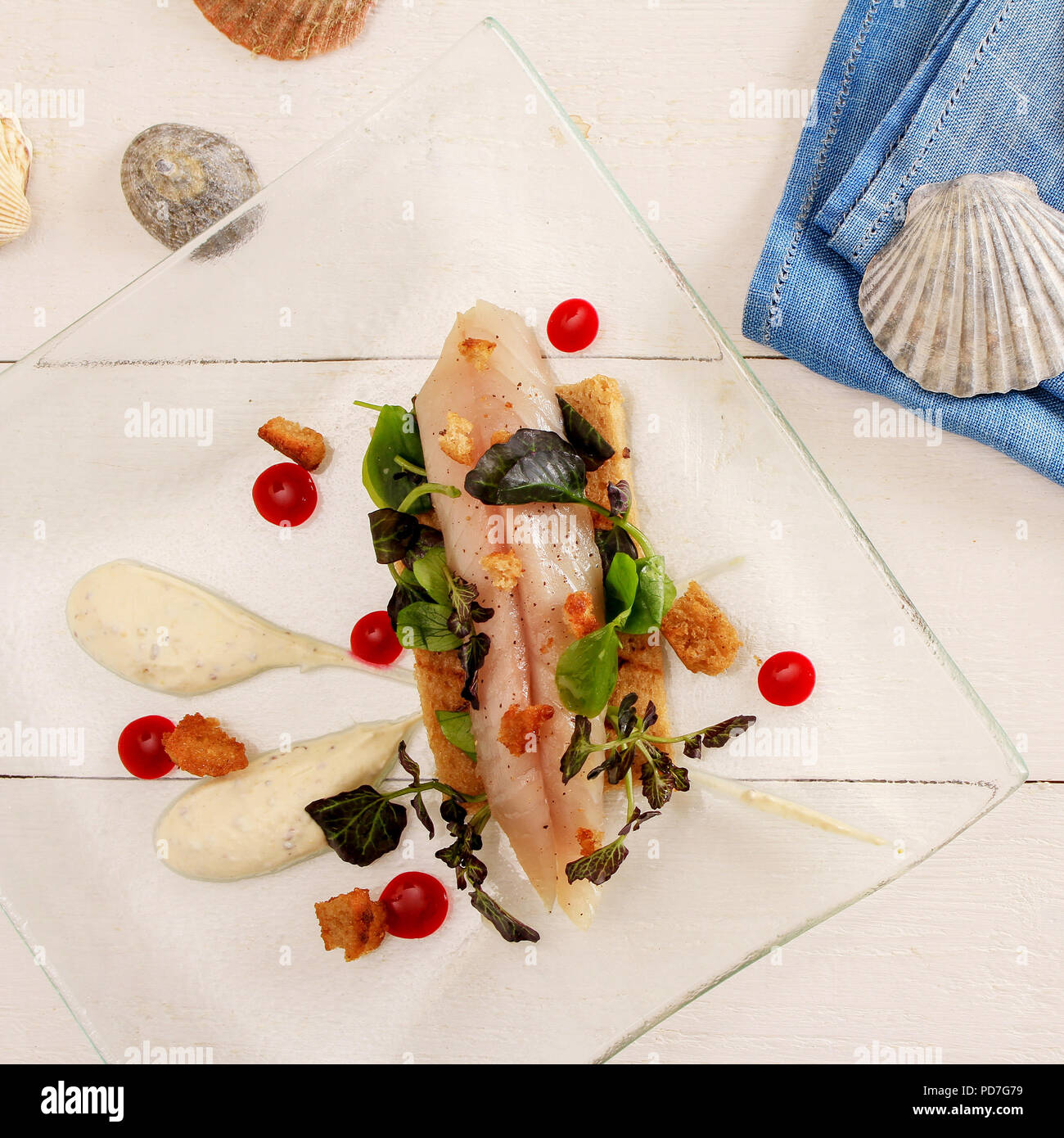 healthy cured mackerel appetizer starter Stock Photo - Alamy