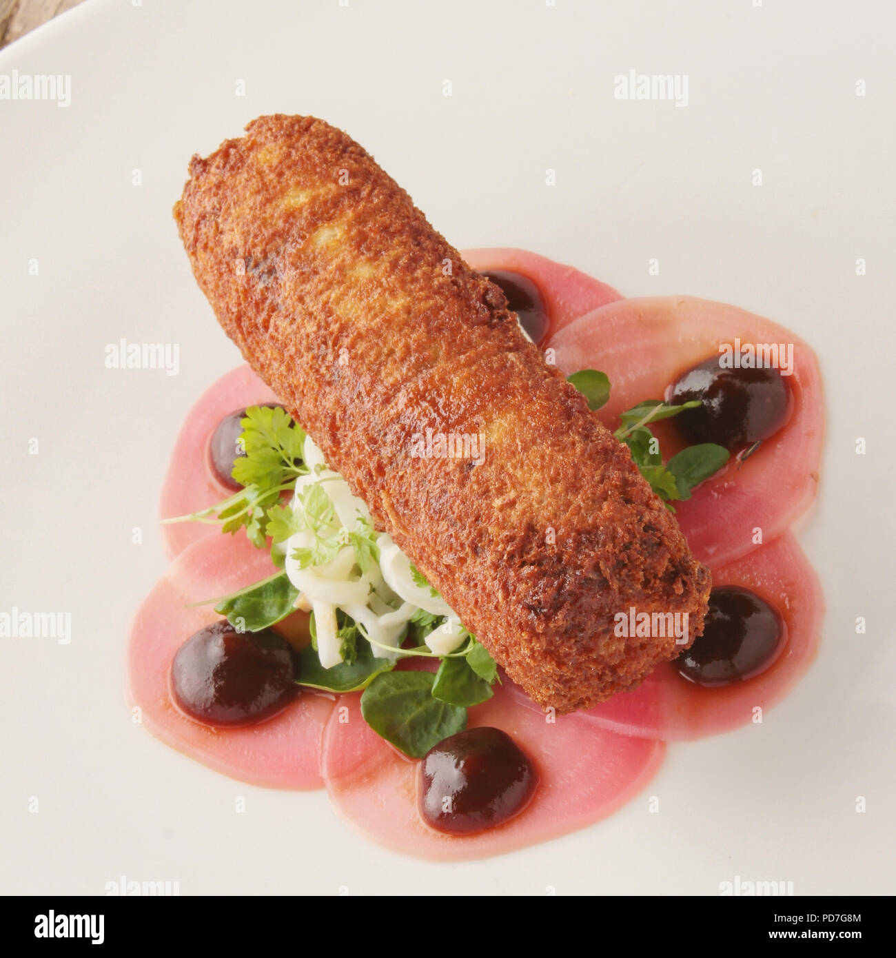 Plated croquette appetizer hi-res stock photography and images - Alamy