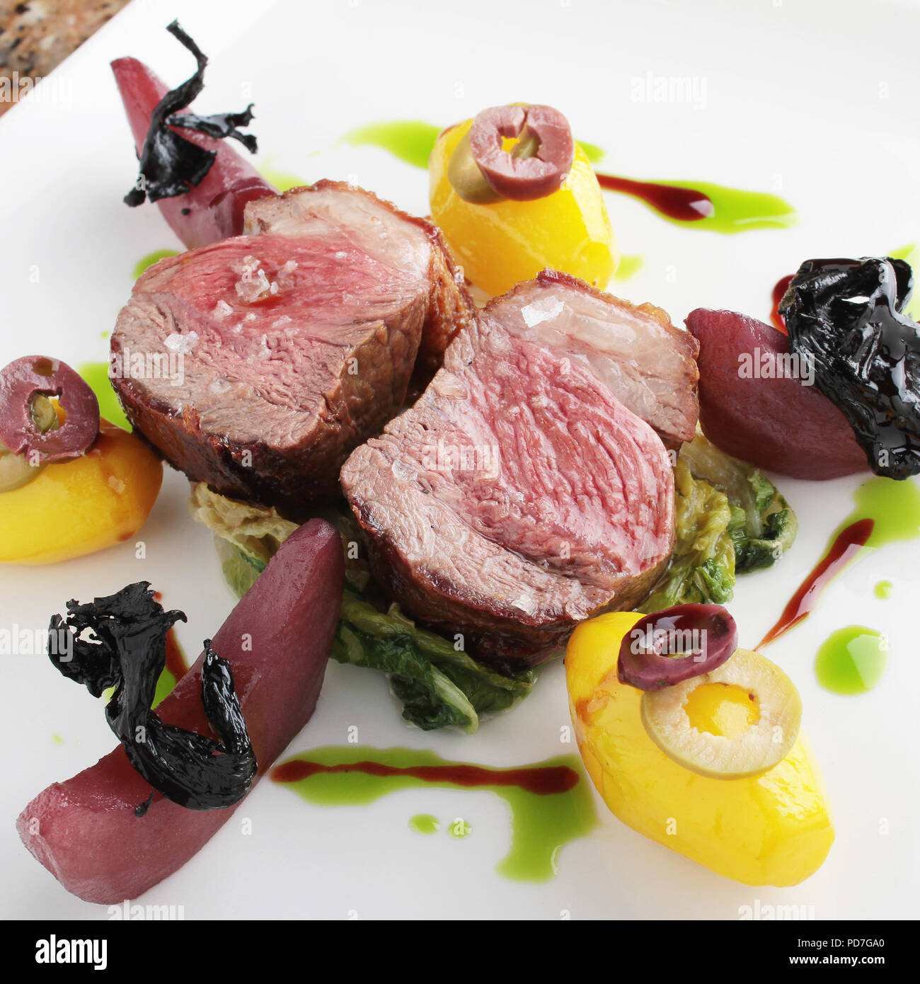 plated lamb main meal Stock Photo - Alamy