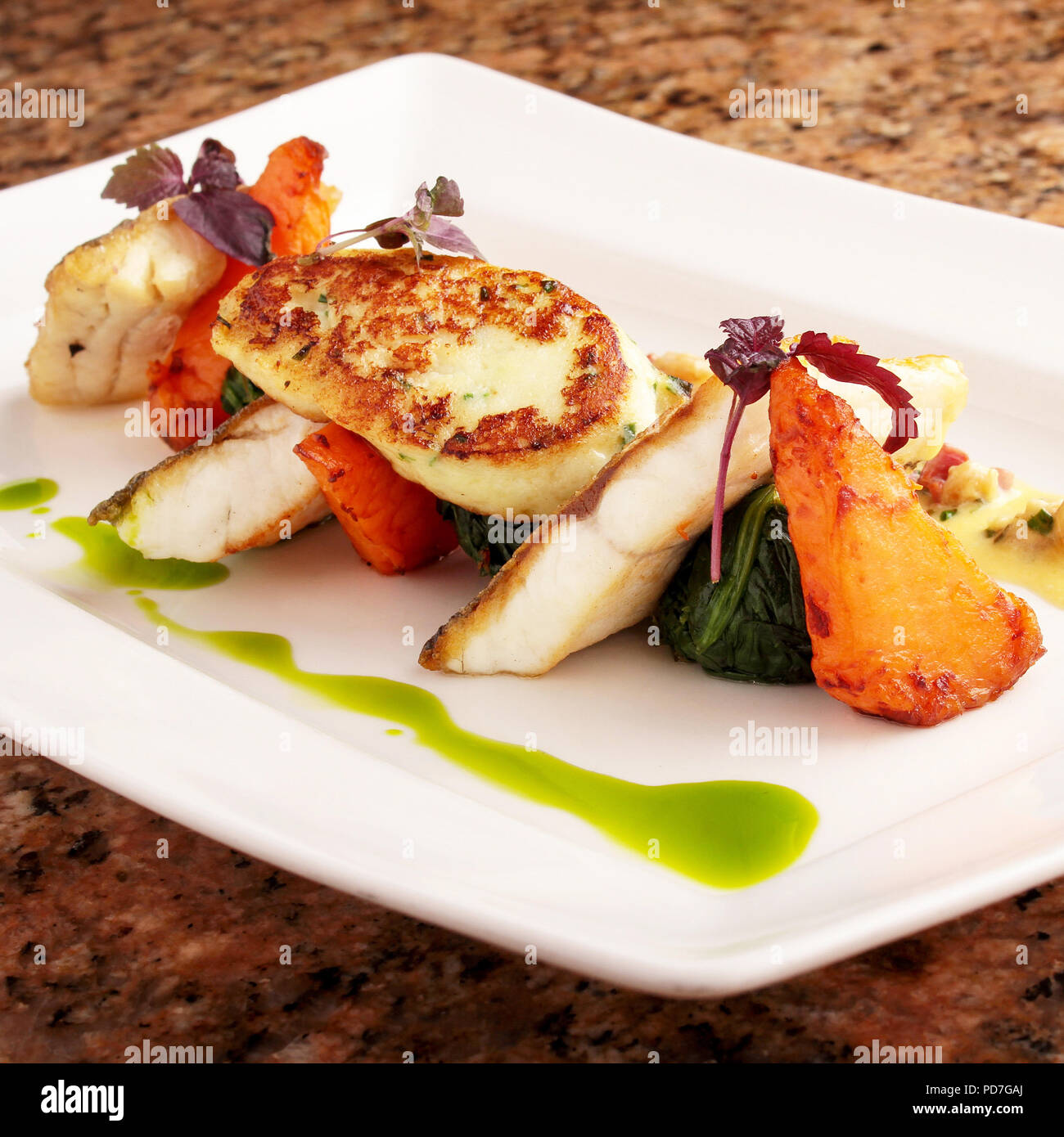 Plated sea bass meal hi-res stock photography and images - Alamy