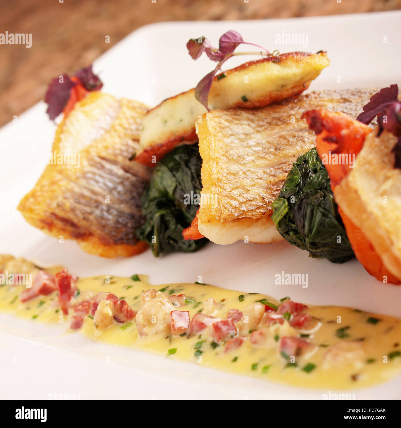 Plated sea bass meal hi-res stock photography and images - Alamy