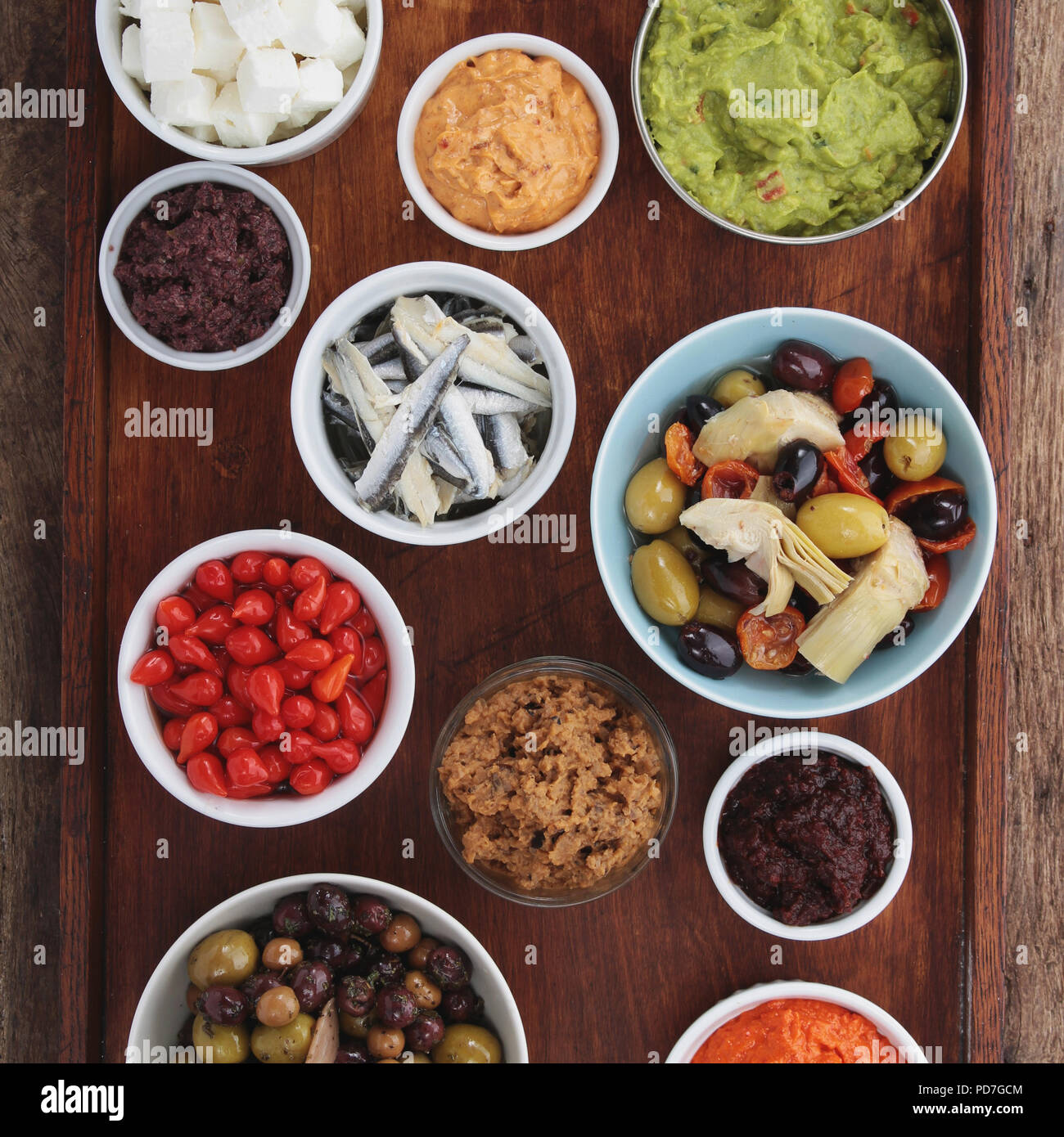 healthy finger food antipasta tapas selection Stock Photo - Alamy