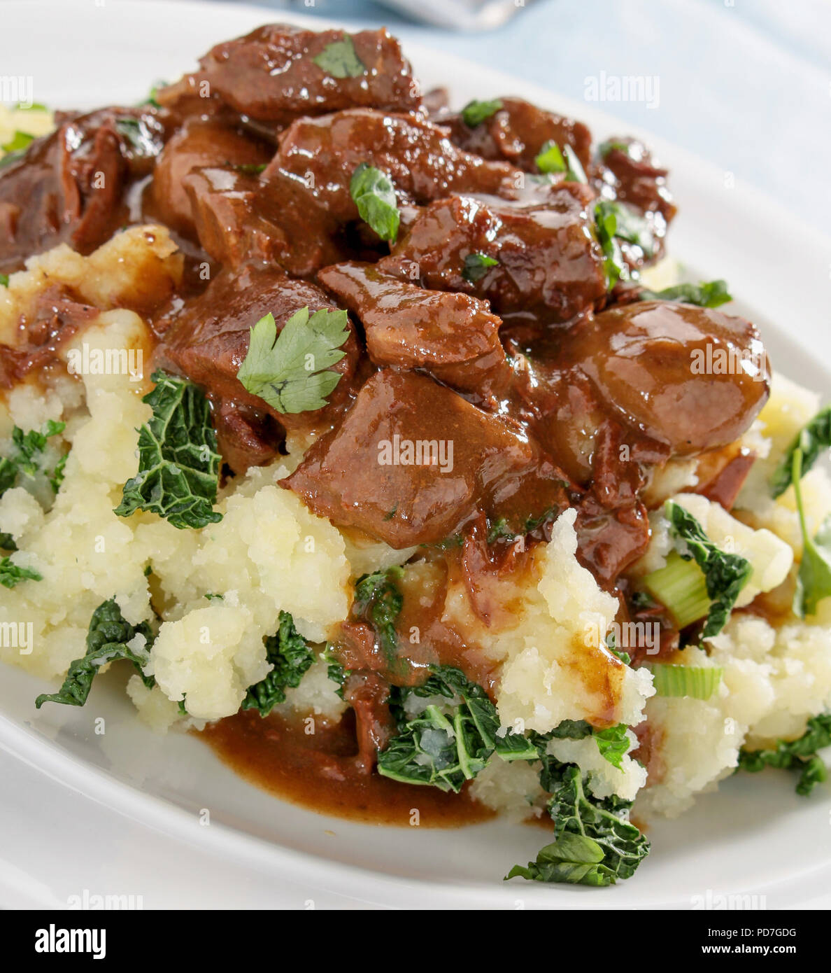 traditional beef stew with colcannon potatoes Stock Photo - Alamy