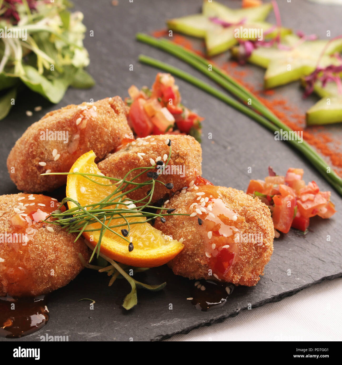 mixed buffet food Stock Photo - Alamy