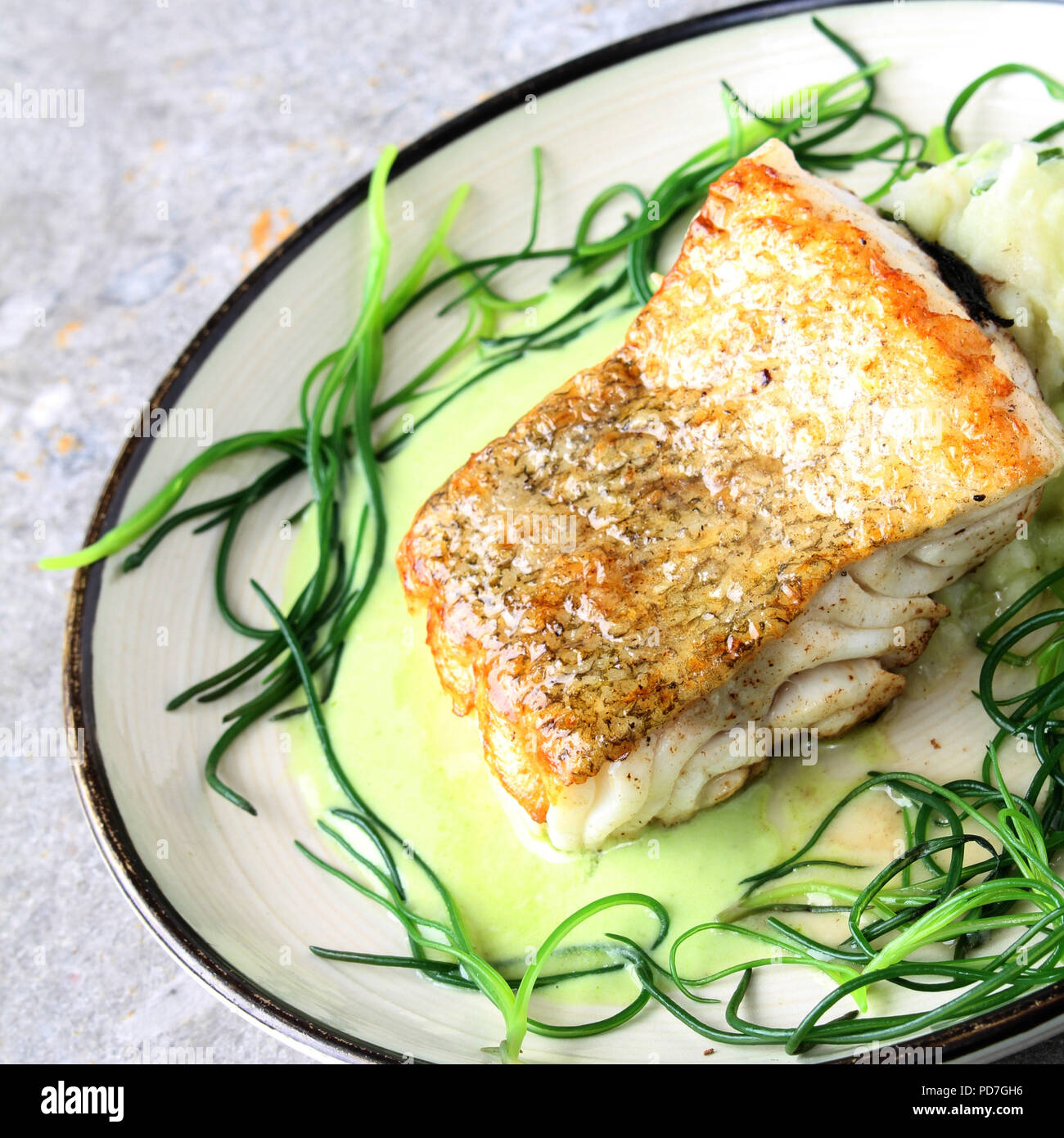 Plated cod loin meal hi-res stock photography and images - Alamy